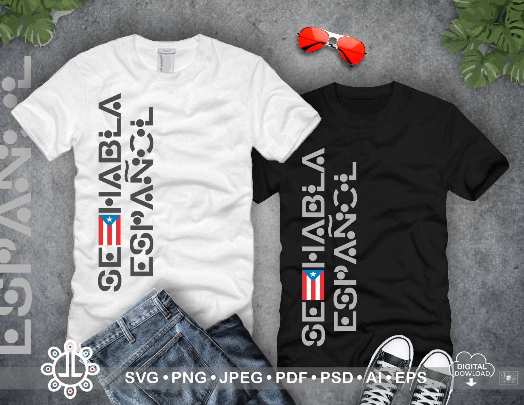 Se Habla Espanol Quote SVG | Puertorican Flag SVG Digital Download ...